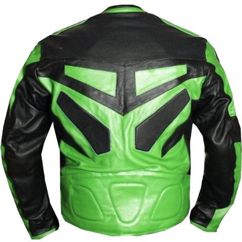 Buy the Green motorcycle jacket with armor protection for men – Lusso ...